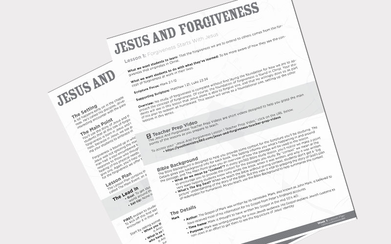Jesus and Forgiveness - a 4-week Youth Ministry Bible Study — YM360