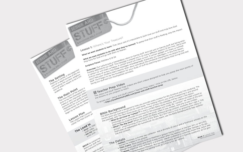 Jesus and Stuff - a 4-week Youth Ministry Bible Study — YM360